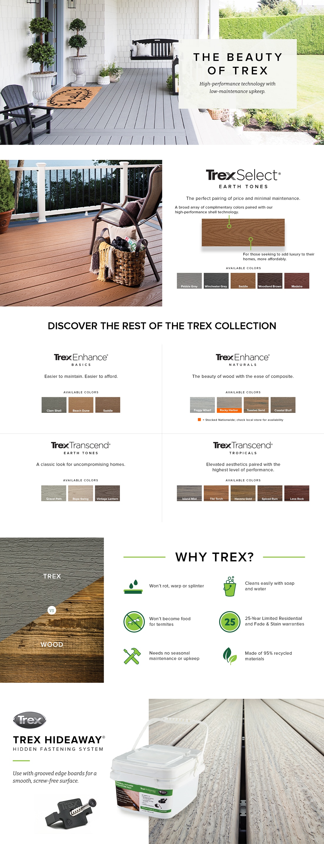 Trex Select 1 in. x 6 in. x 1 ft. Pebble Grey Composite Deck Board ...