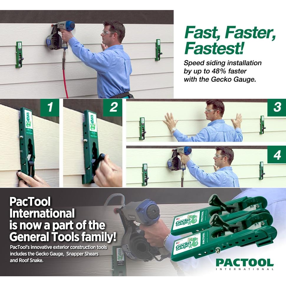 PacTool Gecko Gauge Siding Gauges for 7/16 in. LP Siding Installation ...