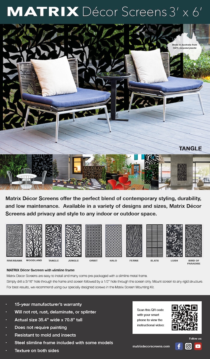 Matrix 0.3 in. x 71 in. x 2.95 ft. Tangle Decorative Screen Panel B ...