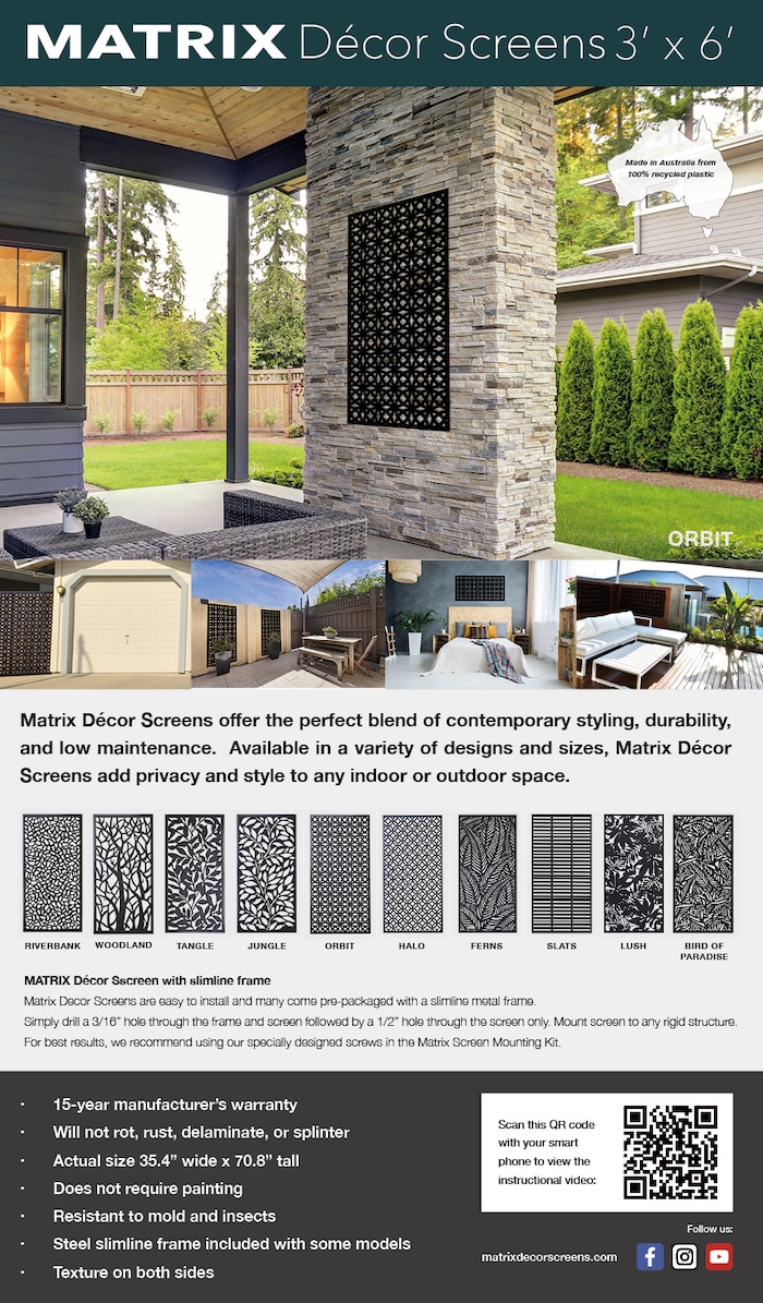 Matrix 71 in. x 2.95 ft. Orbit Decorative Fence Panel Screen B-OR1809F ...