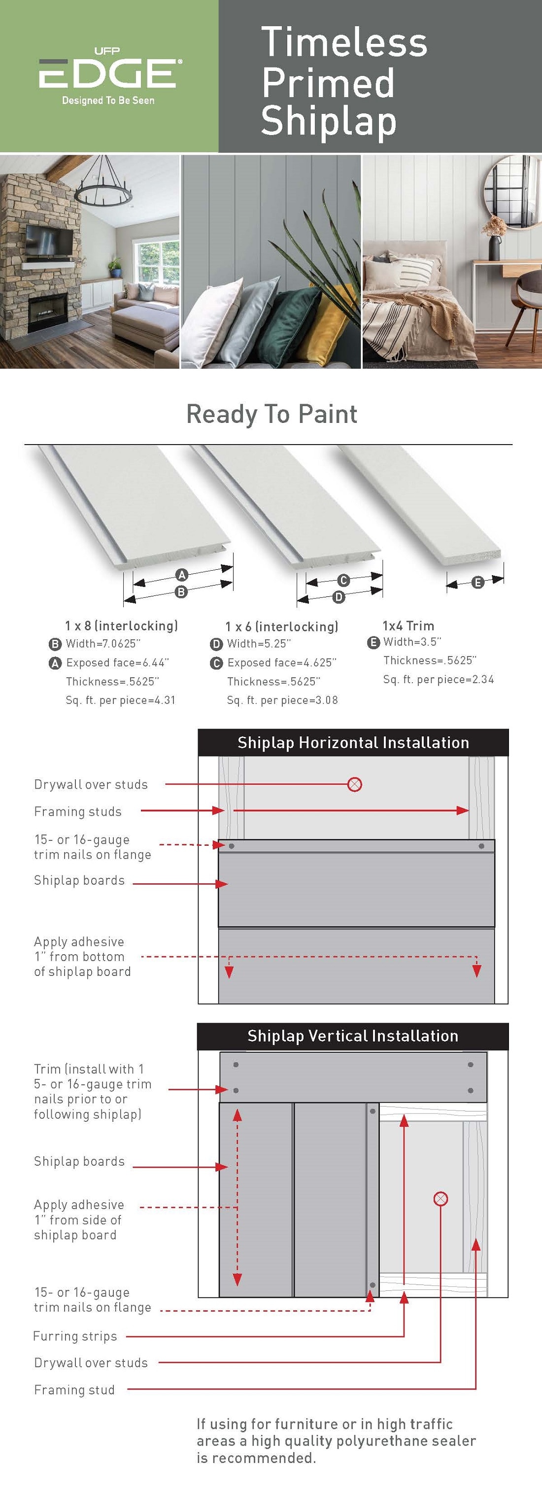 Edge 1 in. x 6 in. x 6 ft. Timeless Primed White Smooth Nickel Gap ...