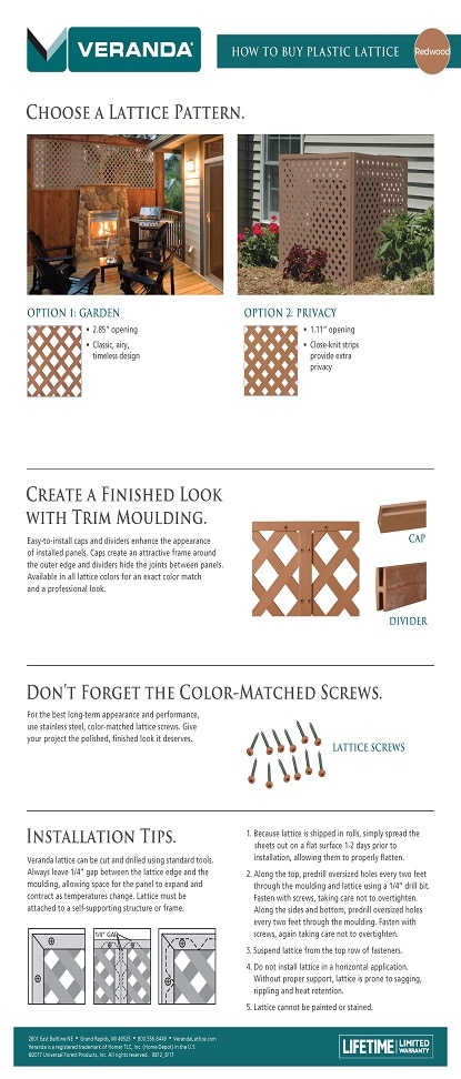 Veranda 8 ft. California Redwood Vinyl Lattice Divider 70708 - The Home ...