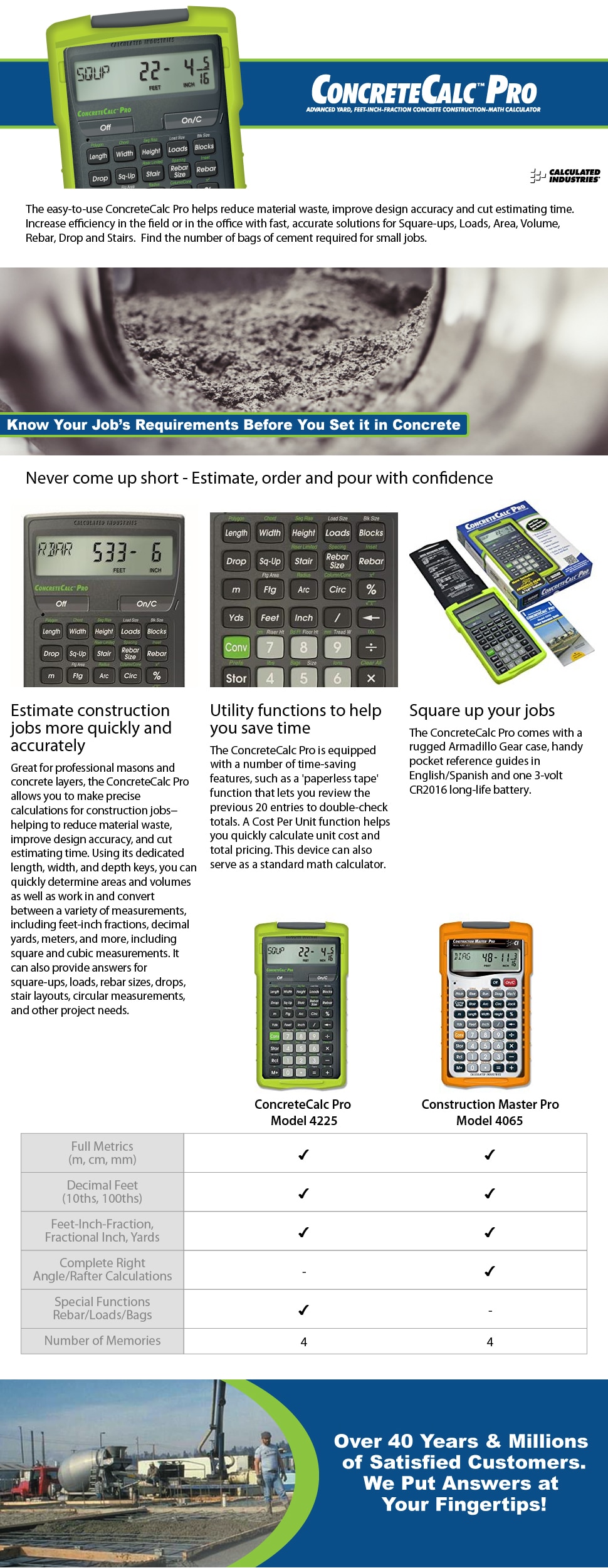 Calculated Industries ConcreteCalc Pro Calculator 4225 - The Home Depot