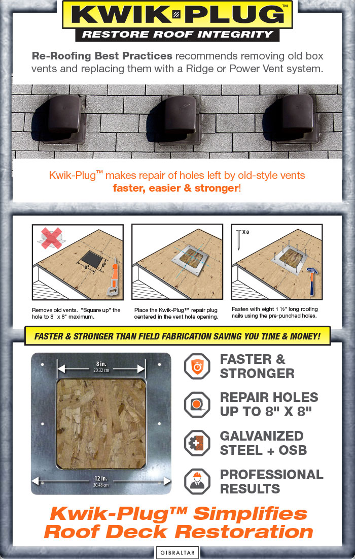 Gibraltar Building Products 12 in. x 12 in. Kwik-Plug Roof Repair Patch ...