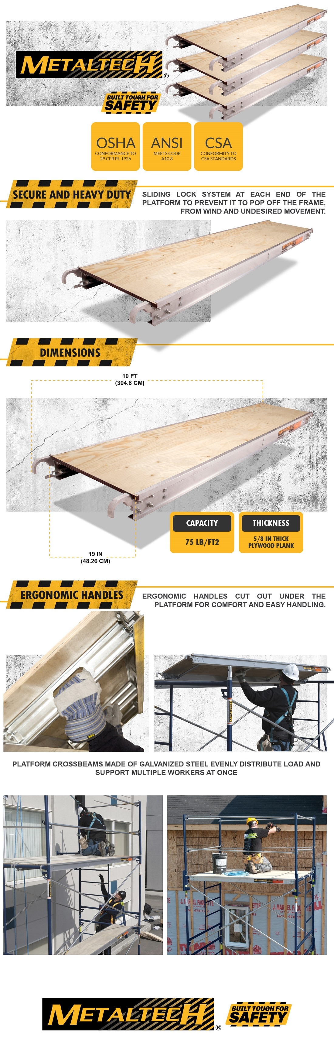 MetalTech 10 ft. x 19 in. Aluminum Platform with Plywood Deck for ...