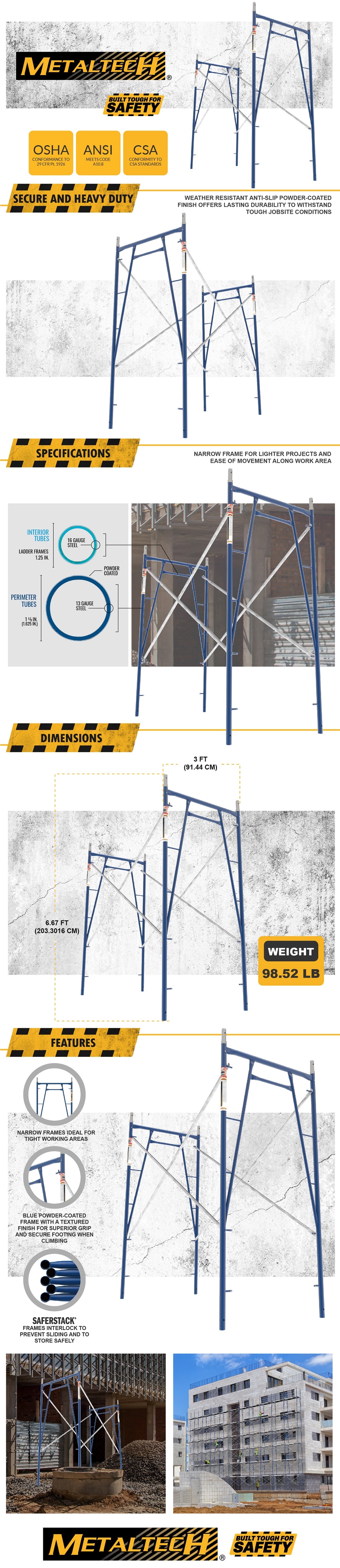 MetalTech Saferstack 7 ft. x 3.15 ft. x 7.2 ft. Plaster Style Arch ...