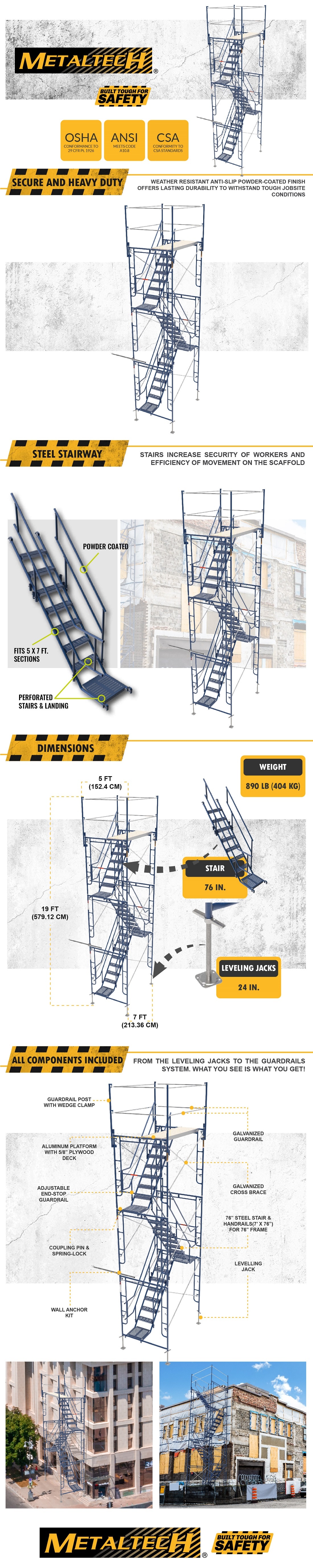 MetalTech Saferstack 5 ft. x 7.2 ft. x 24.7 ft. High 3-Story ...