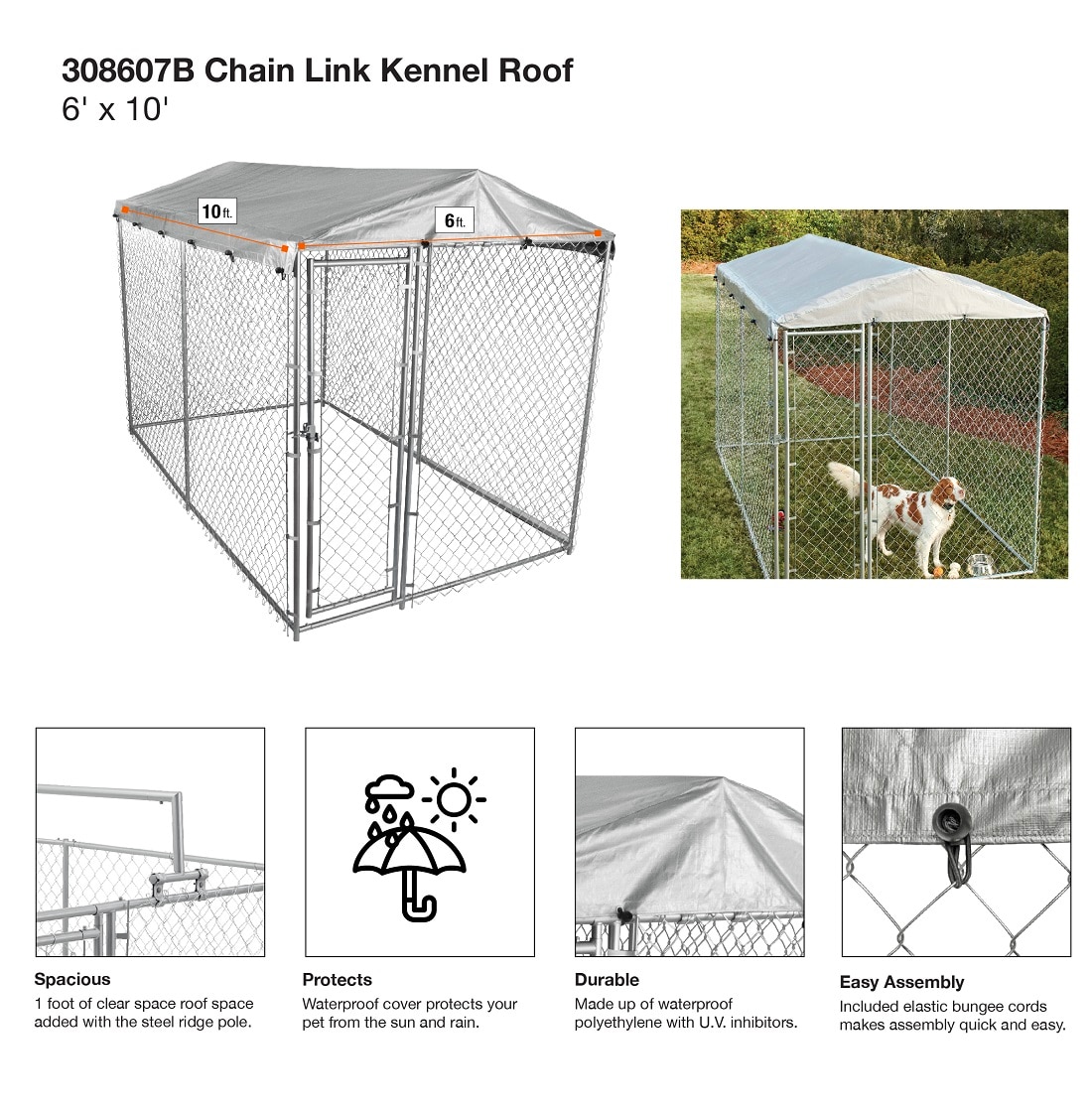 PRIVATE BRAND UNBRANDED 6 ft. x 10 ft. Outdoor Waterproof Roof for ...