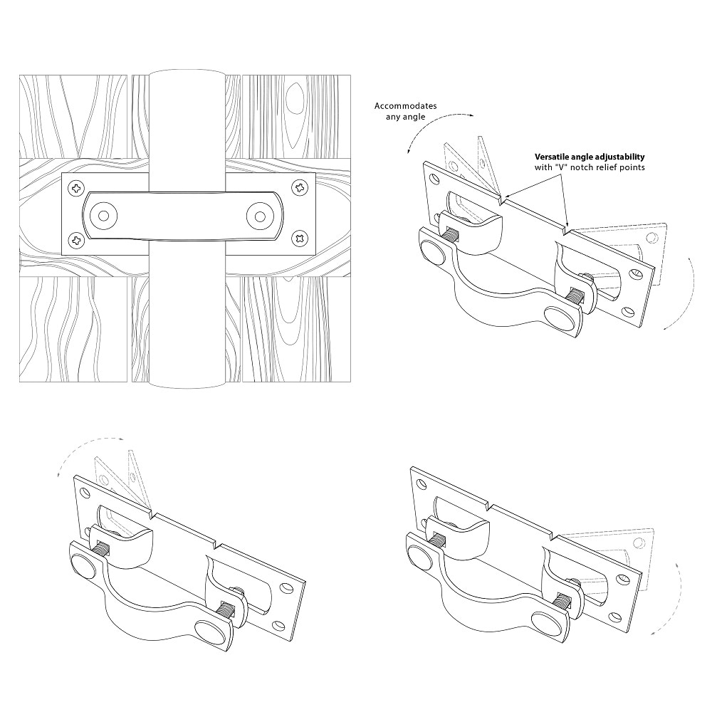 Everbilt 2-3/8 in. Chain Link Fence Post Adapter Bracket 328594EB - The ...