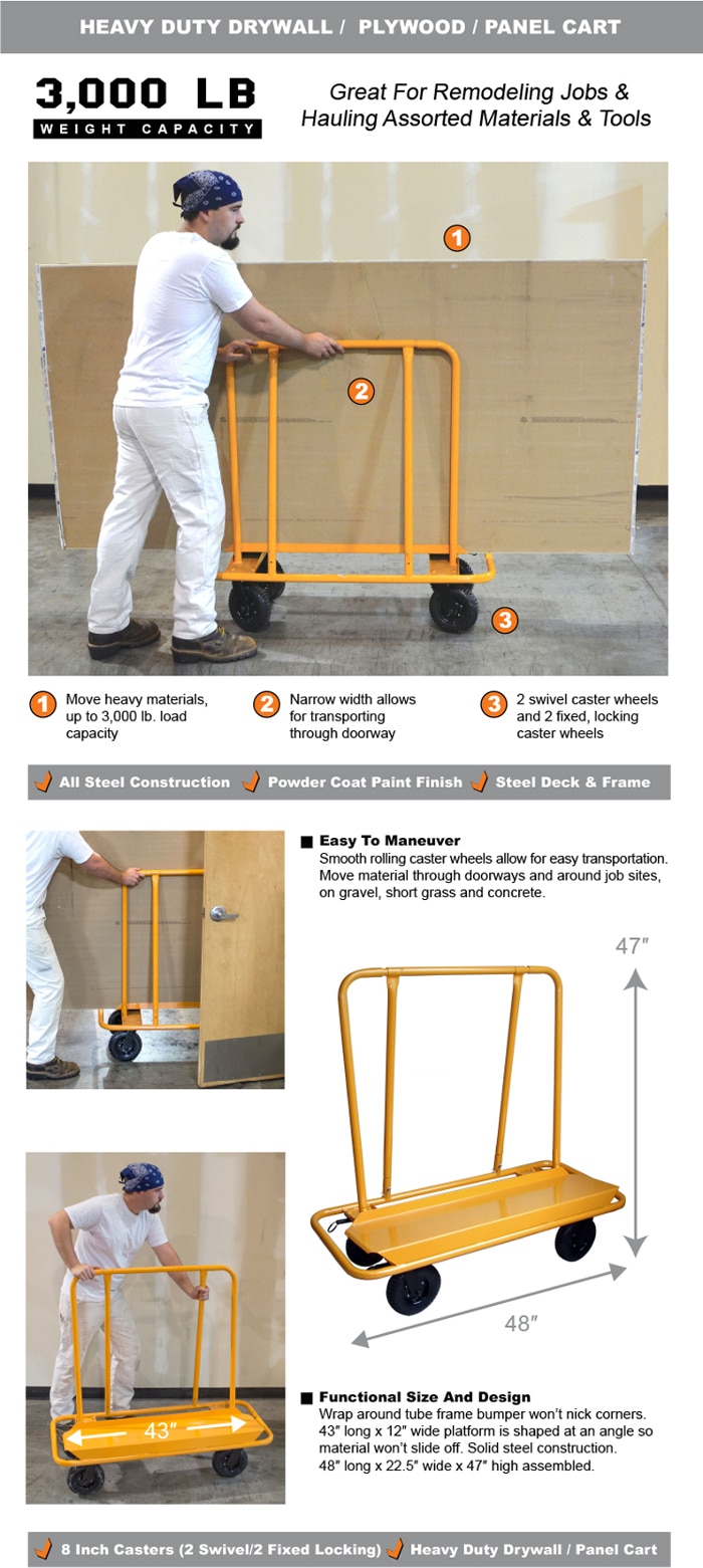 PRO-SERIES 3,000 lbs. Capacity Drywall Cart DWCART - The Home Depot