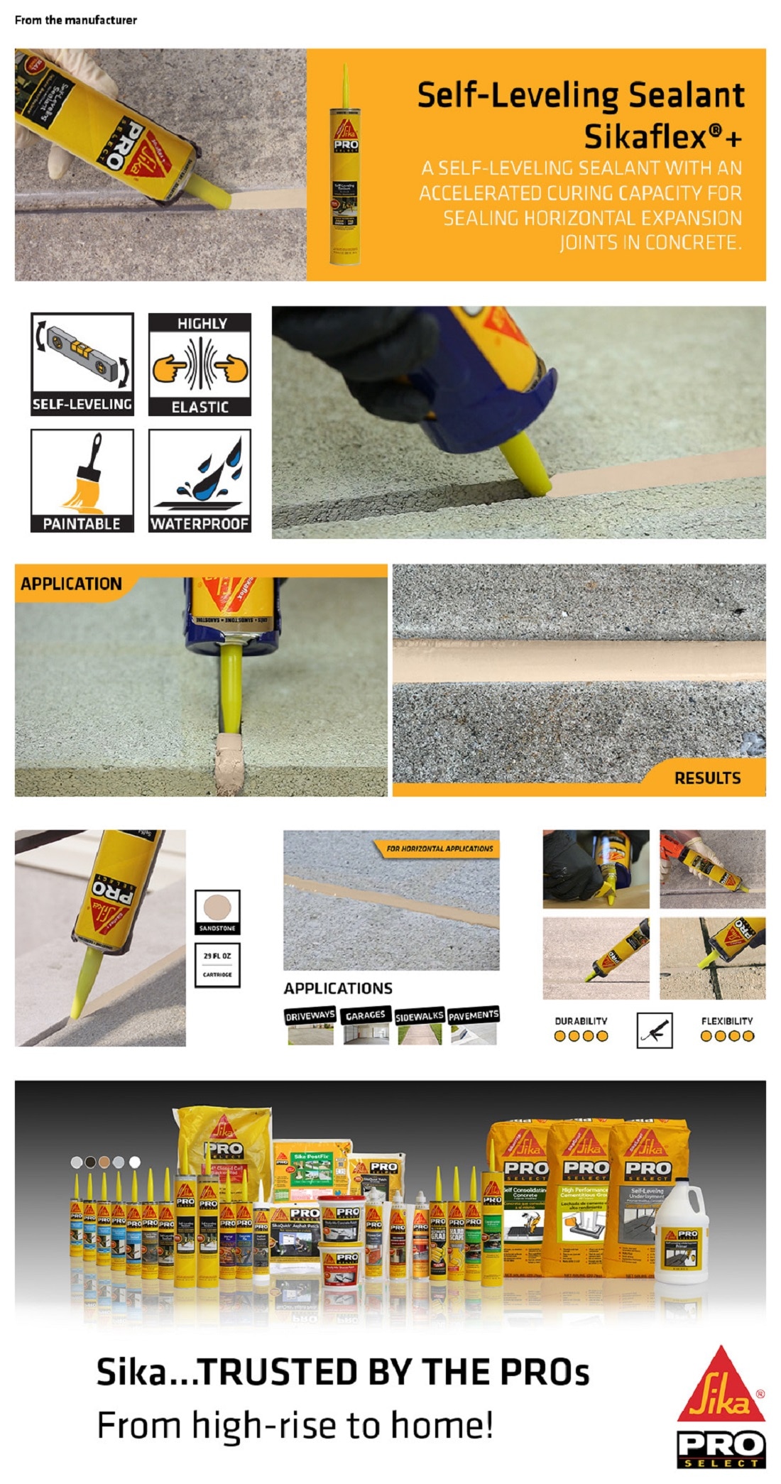 Sika 29 fl. oz. Sikaflex Self-Leveling Horizontal Joint Elastic ...