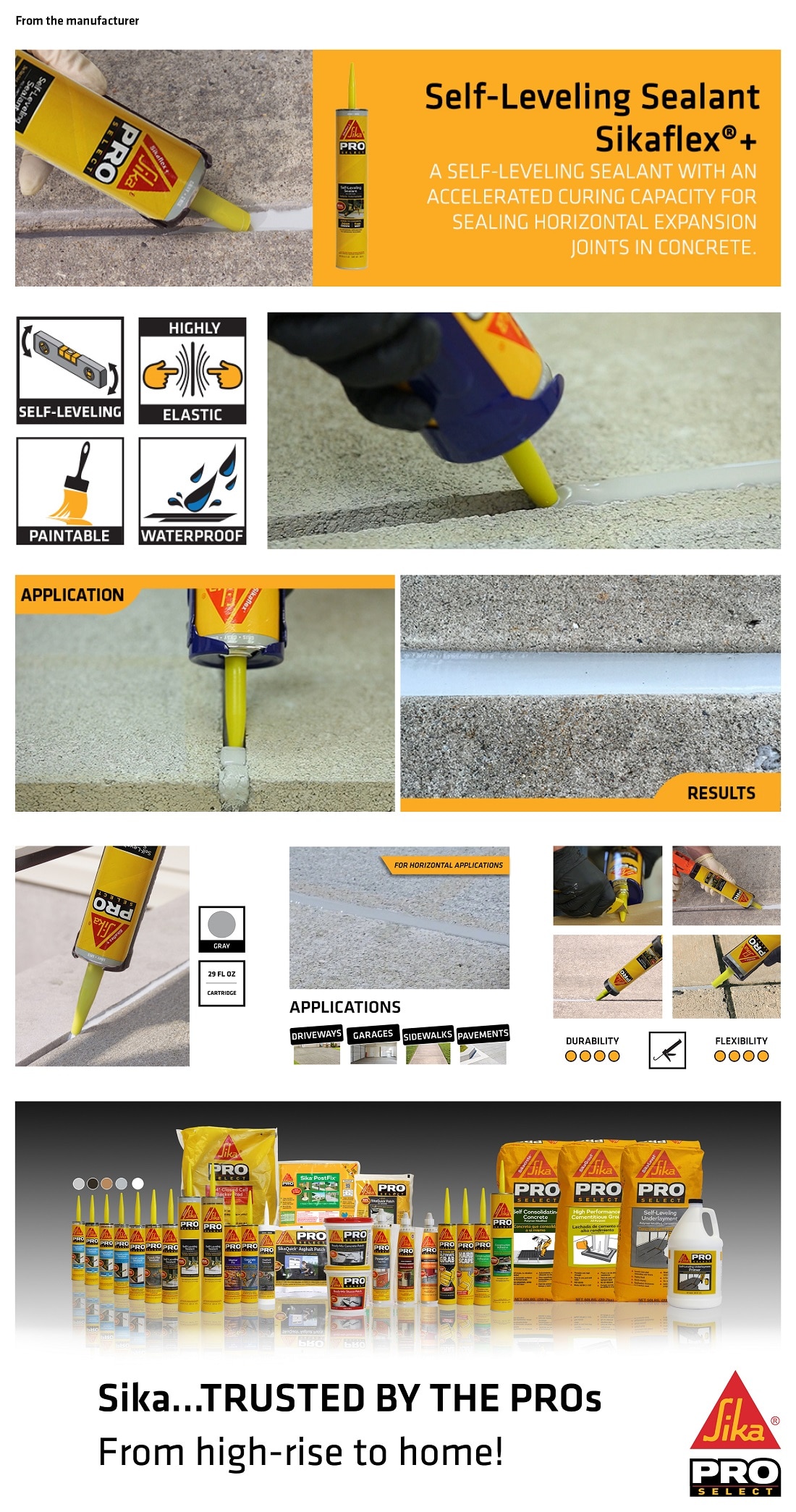 Sika 29 fl. oz. Sikaflex Self-Leveling Horizontal Joint Elastic ...