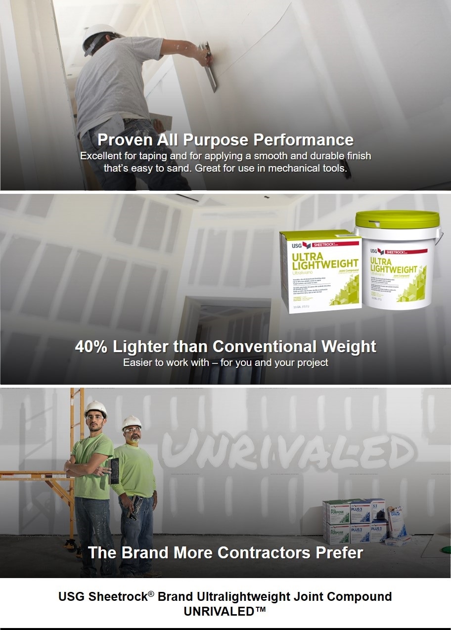 USG Sheetrock Brand 4.5 gal. UltraLightweight Ready-Mixed Joint ...