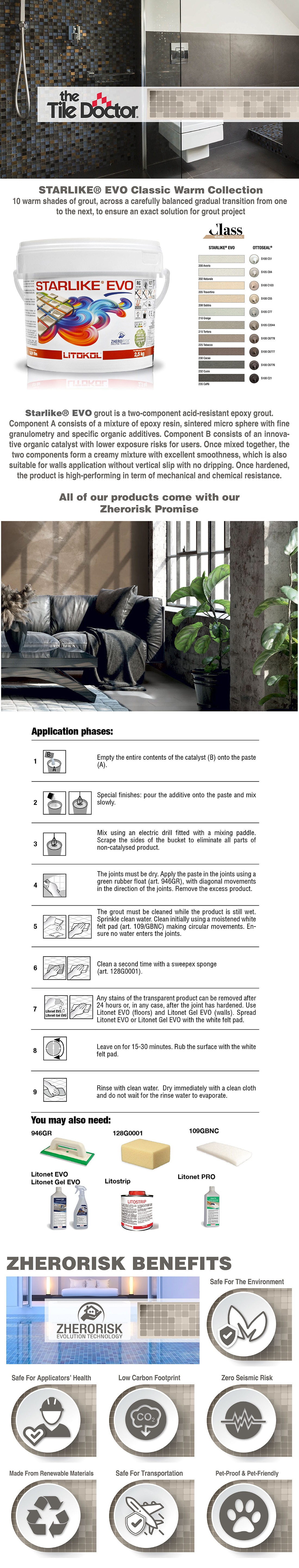 The Tile Doctor Starlike EVO Epoxy Grout 210 Greige Classic Collection ...