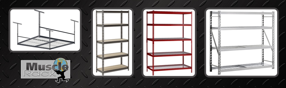 Muscle Rack 5-Tier Boltless Steel Garage Storage Shelving Unit in Gray ...