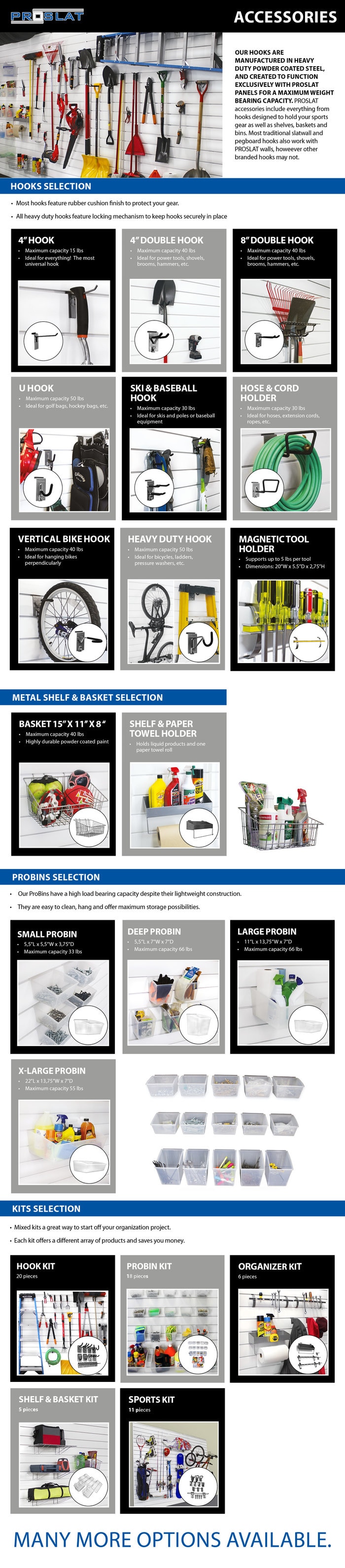 Proslat Stealth 24 in. W x 16 in. D Black Heavy Duty Metal Garage Wall ...