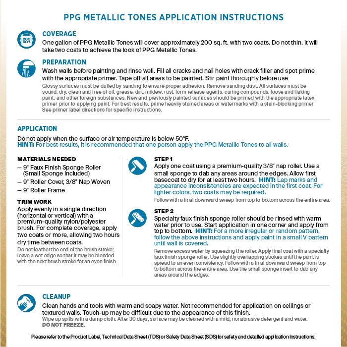 PPG METALLIC TONES 1 qt. Gold Metallic Interior Specialty Finish ...