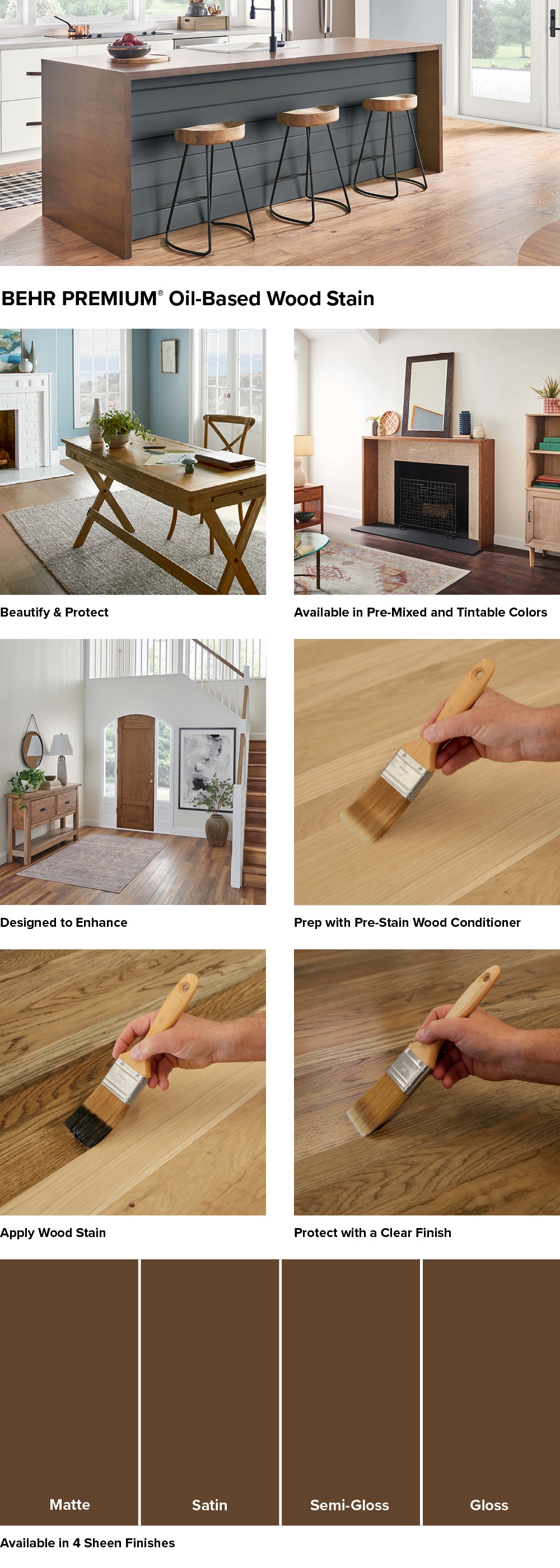 BEHR PREMIUM 8 oz. #TIS-522 Golden Pecan Transparent Oil-Based ...