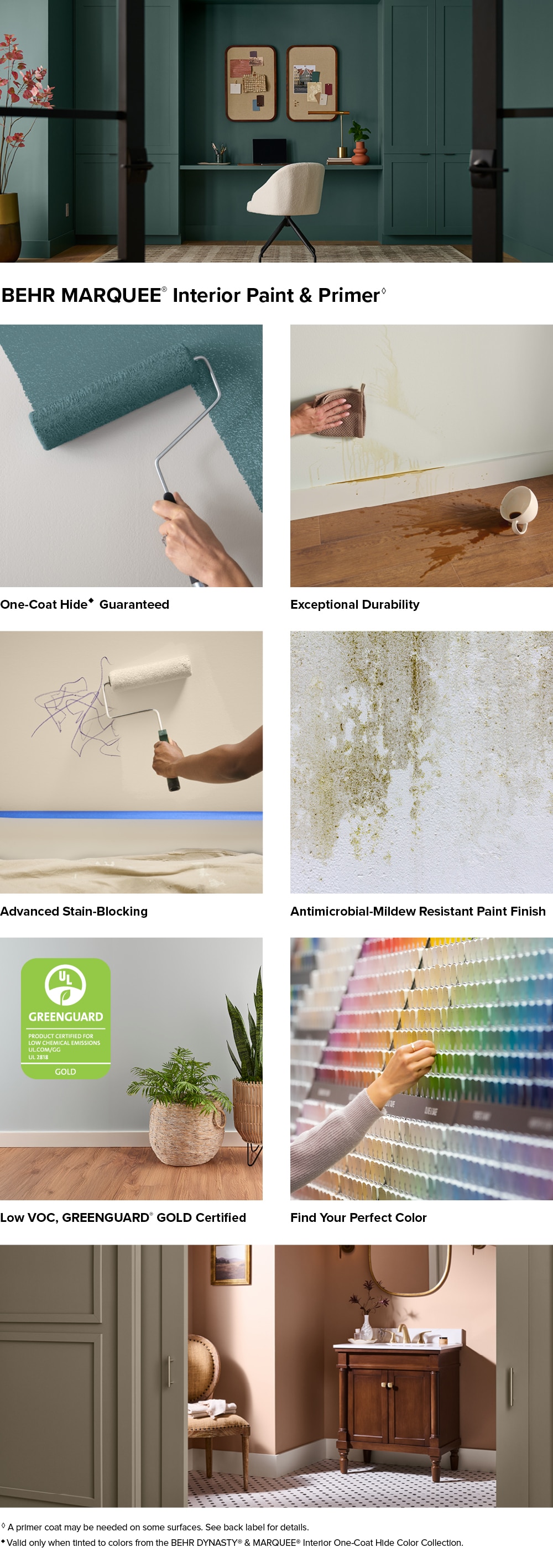 BEHR MARQUEE 1 qt. #OR-W5 Almond Milk Matte Interior Paint & Primer ...