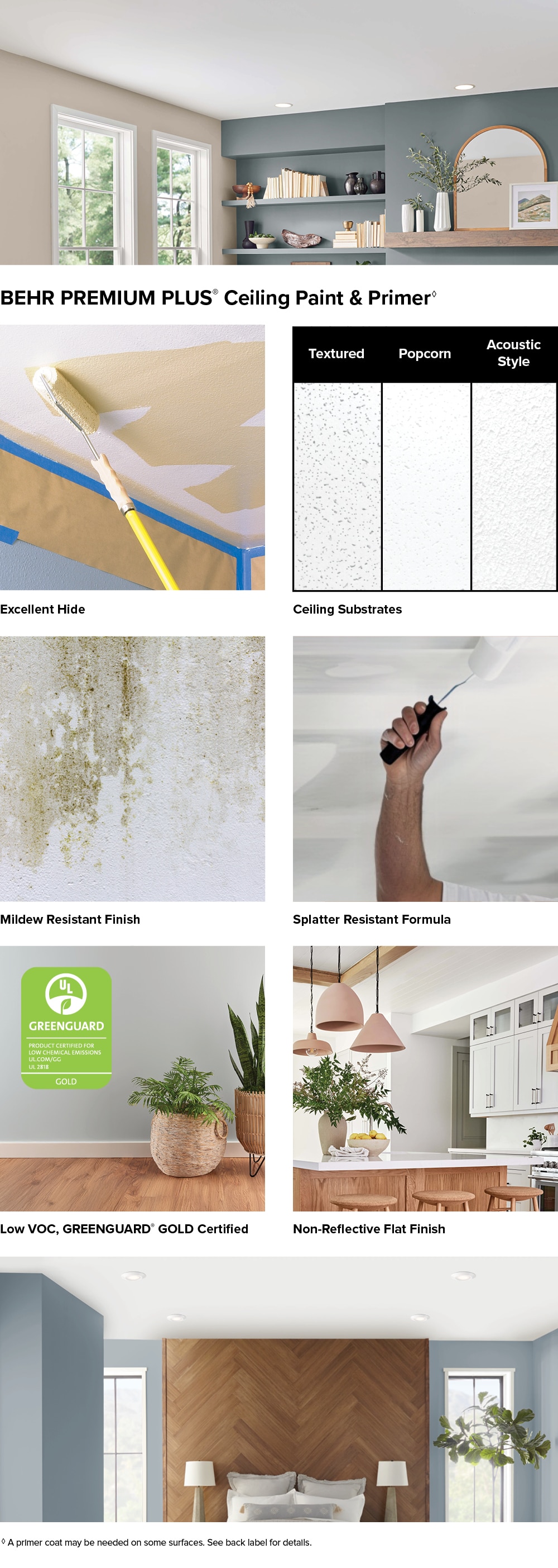 BEHR PREMIUM PLUS 1 qt. Ultra Pure White Ceiling Flat Interior Paint ...