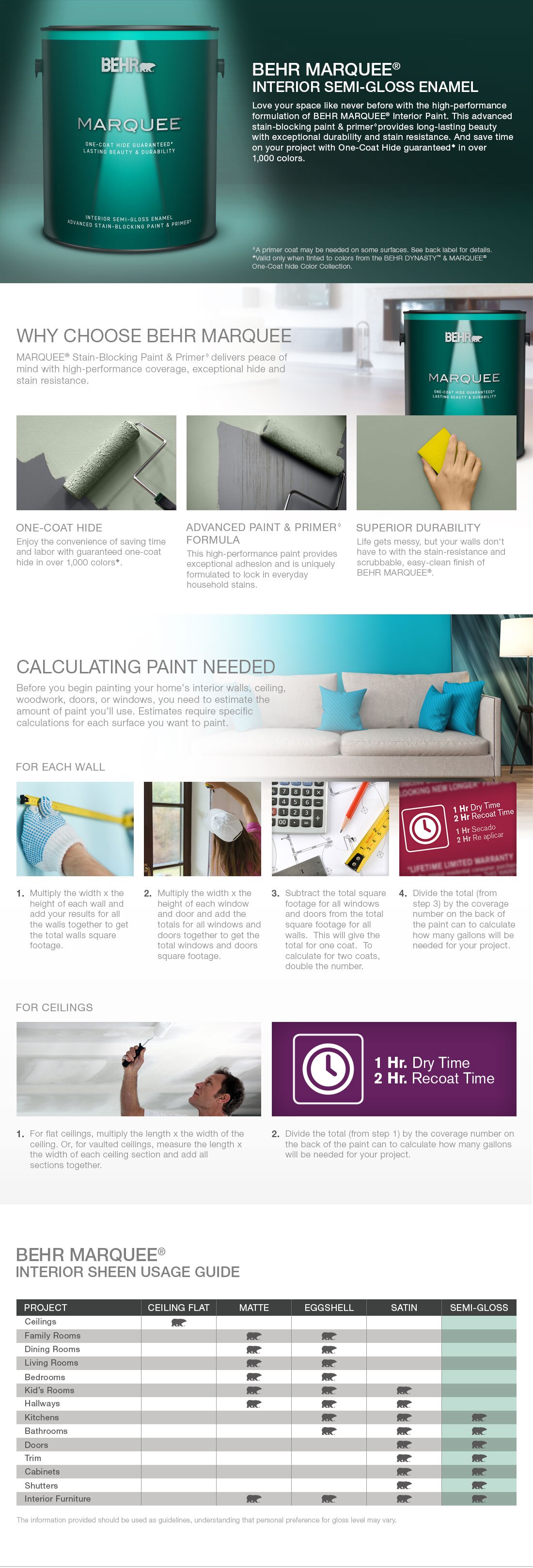 BEHR MARQUEE 1 gal. Ultra Pure White Semi-Gloss Enamel Interior Paint ...