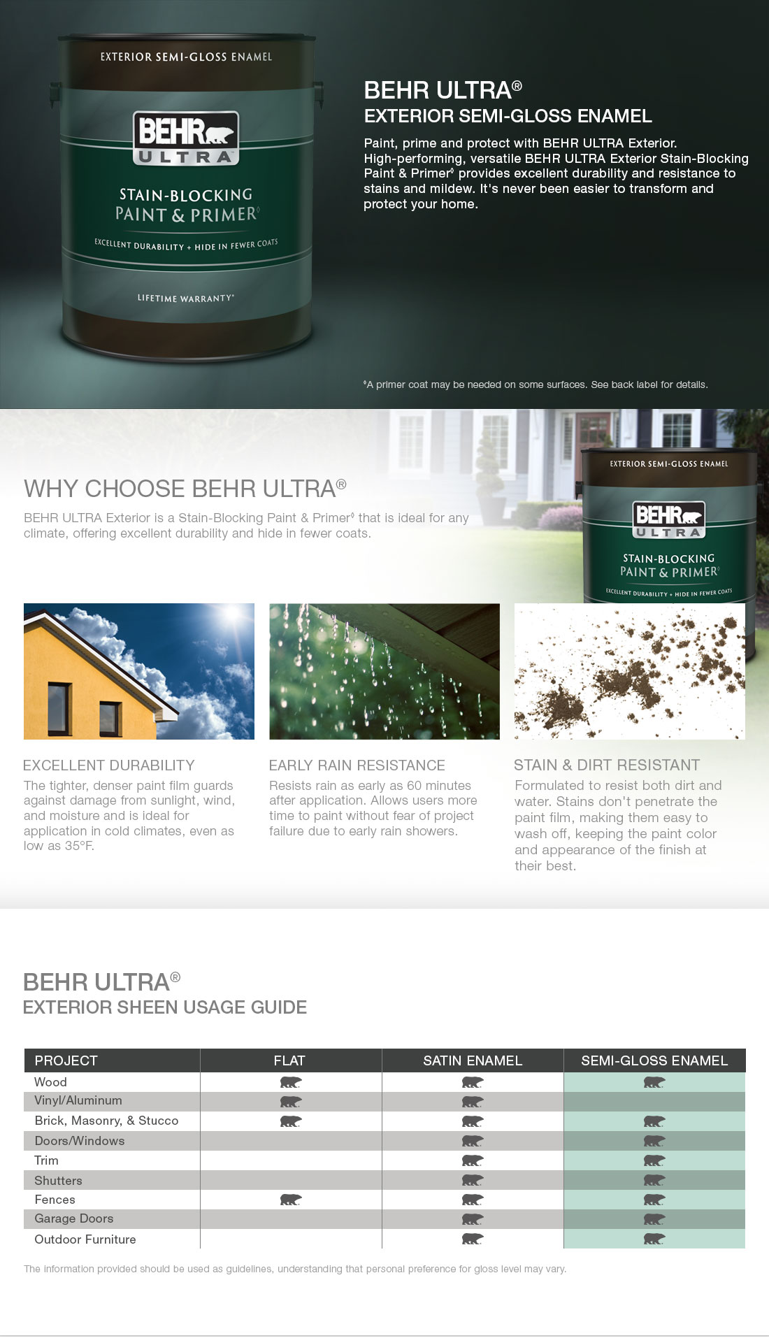 BEHR ULTRA 1 qt. Ultra Pure White Semi-Gloss Enamel Exterior Paint ...