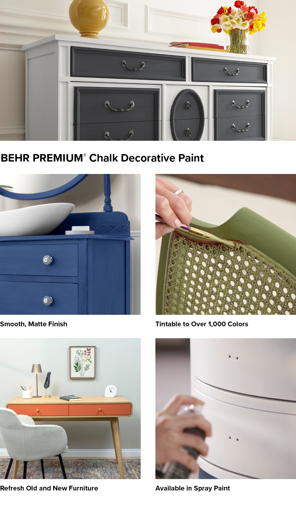 BEHR PREMIUM 1 qt. #BCP13 Vintage Mustard Interior Chalk Decorative ...