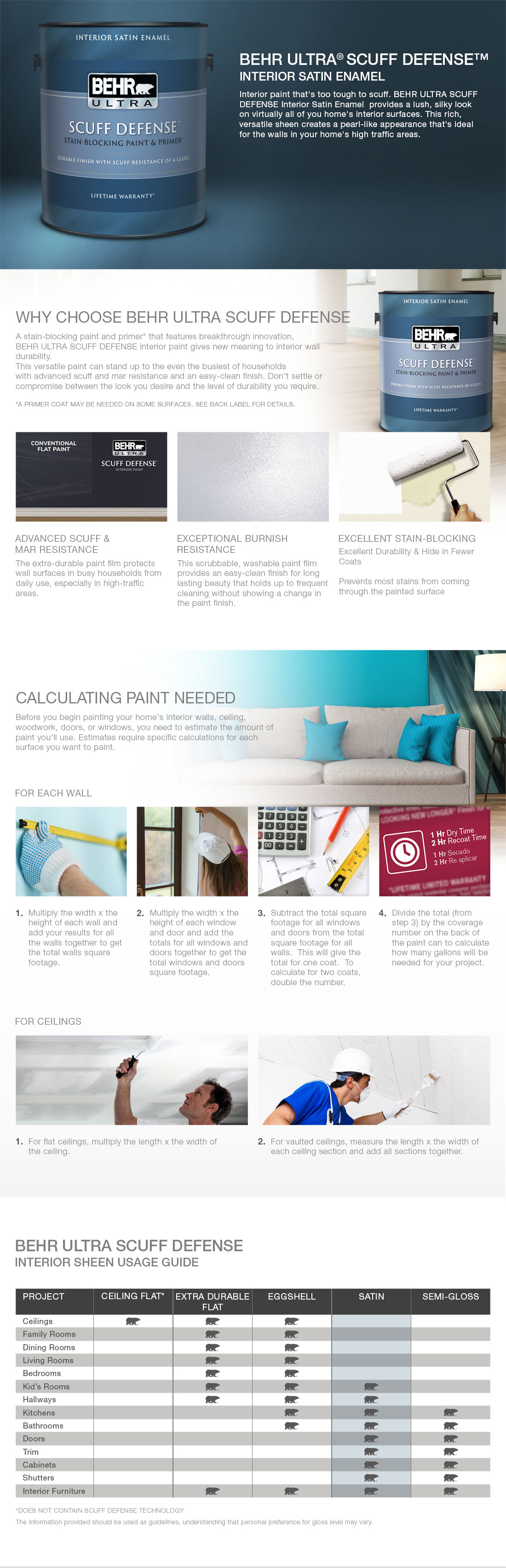 BEHR ULTRA 5 gal. #S450-1 Beach Foam Extra Durable Satin Enamel ...