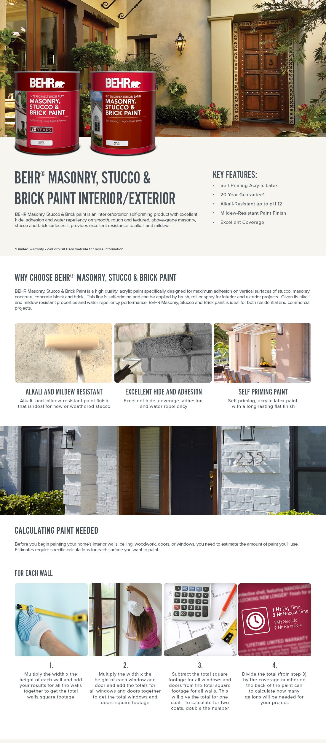 BEHR 5 gal. White Satin Latex Masonry, Stucco and Brick Paint 28005