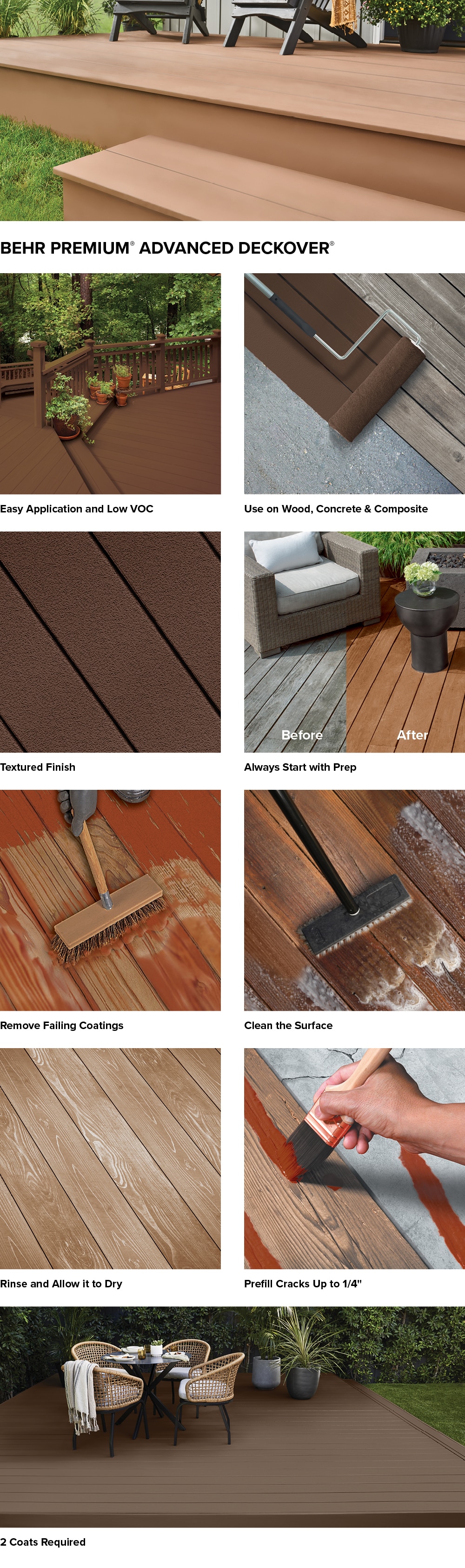 BEHR Premium Advanced DeckOver 5 gal. #SC-223 Applewood Textured Solid ...