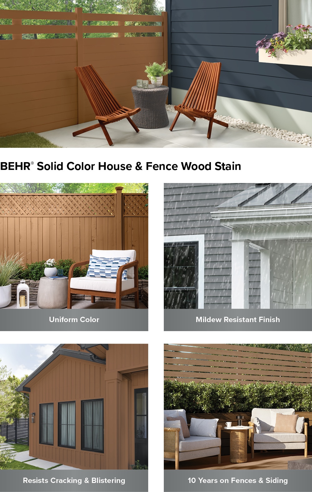 BEHR 5 gal. #PPF-51 Dark Walnut Solid Color House and Fence Exterior ...