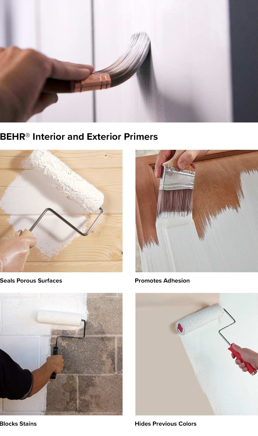 BEHR 1 Gal. White Bonding Interior/Exterior Primer 43201 - The Home Depot