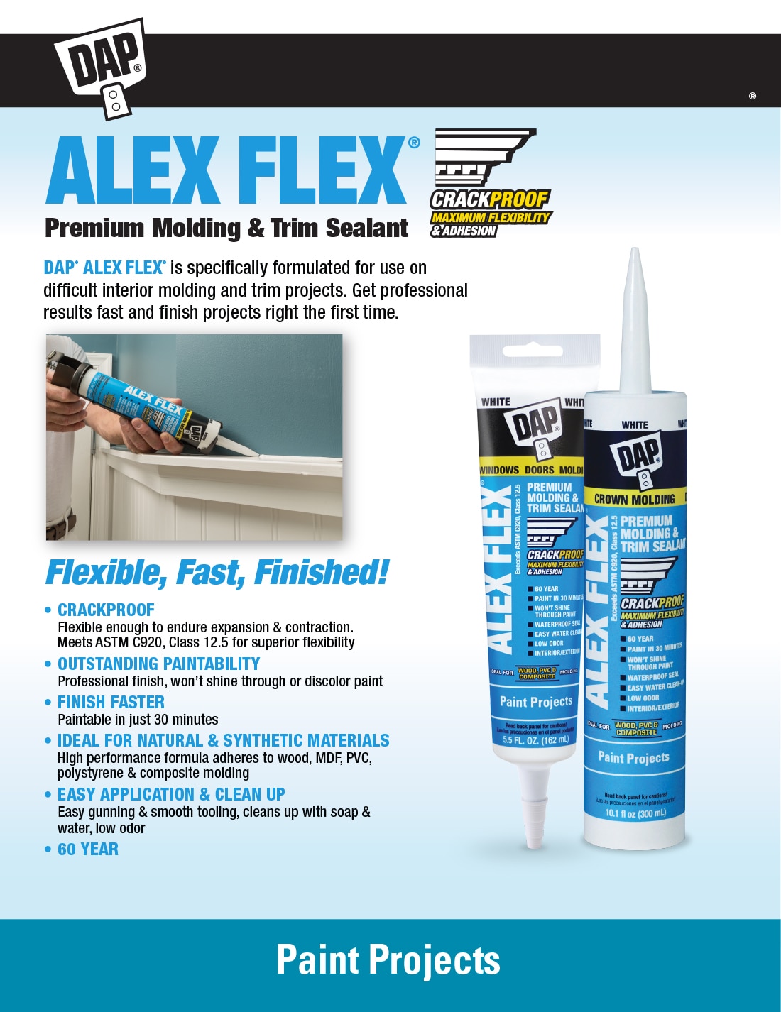 DAP Alex Flex 10.1 oz. White Premium Molding and Trim Sealant (12-Pack ...
