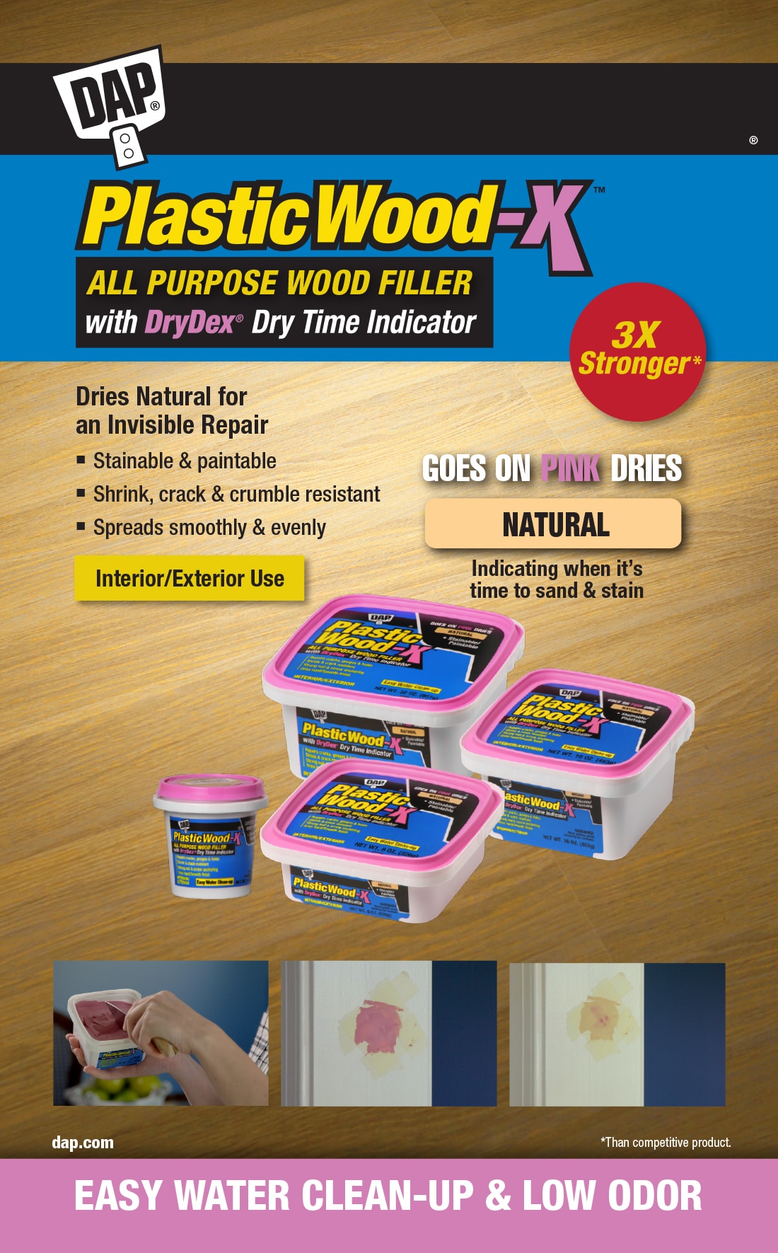 DAP Plastic Wood-X with DryDex 8 oz. All-Purpose Wood Filler 00541 ...