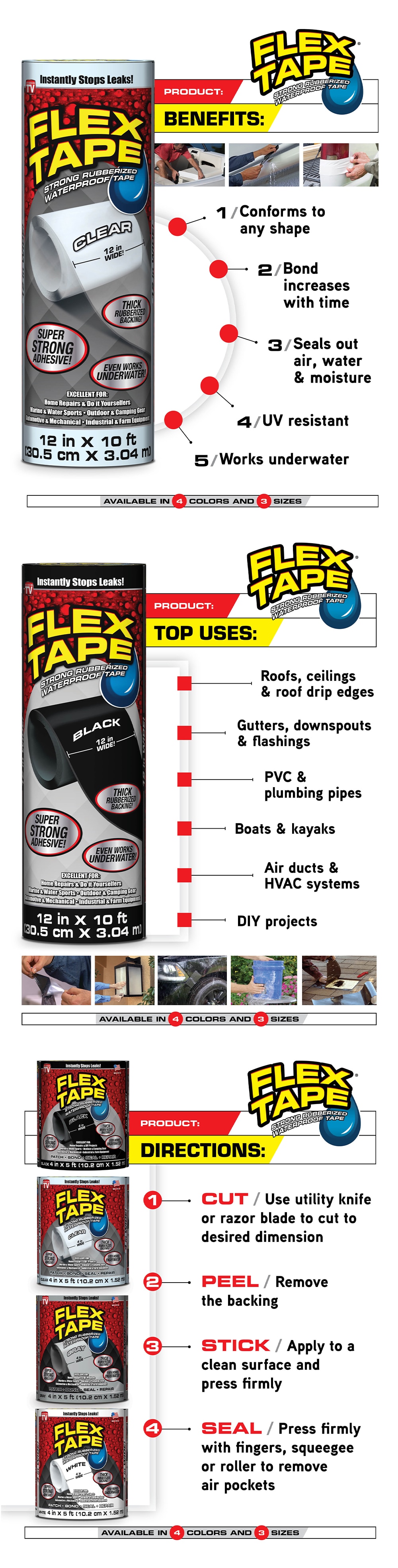 FLEX SEAL FAMILY OF PRODUCTS Flex Tape MAX White 8 in. x 25 ft. Strong ...