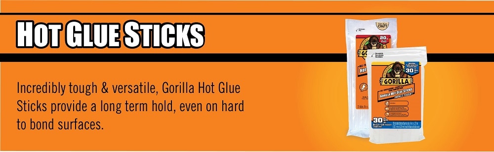 Gorilla 8 in. Full Hot Glue Sticks (20-Count) (4-Pack) 3032002 - The ...