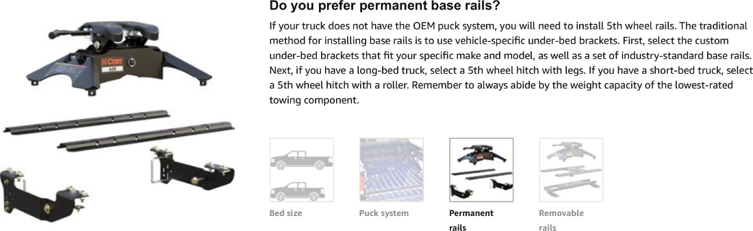 CURT E16 5th Wheel Hitch with Roller and GM Puck System Adapter 16667 ...