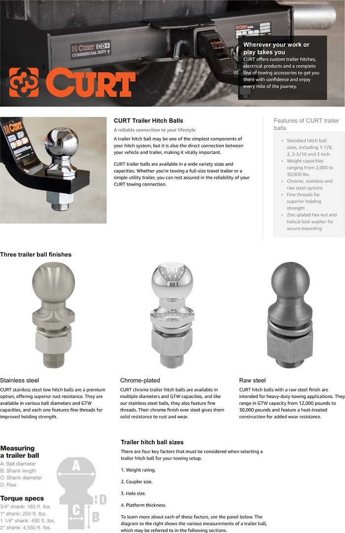 CURT Trailer Ball Cover (Fits 2-5/16" Balls, Black Rubber) 21810 - The ...