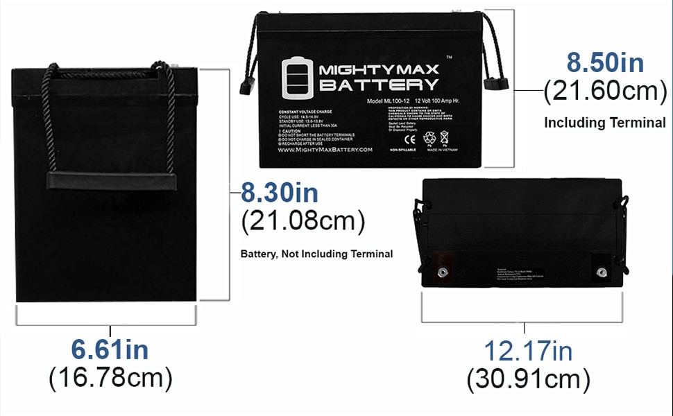 MIGHTY MAX BATTERY 12-Volt 100Ah SLA AGM Battery for Off Grid Solar ...
