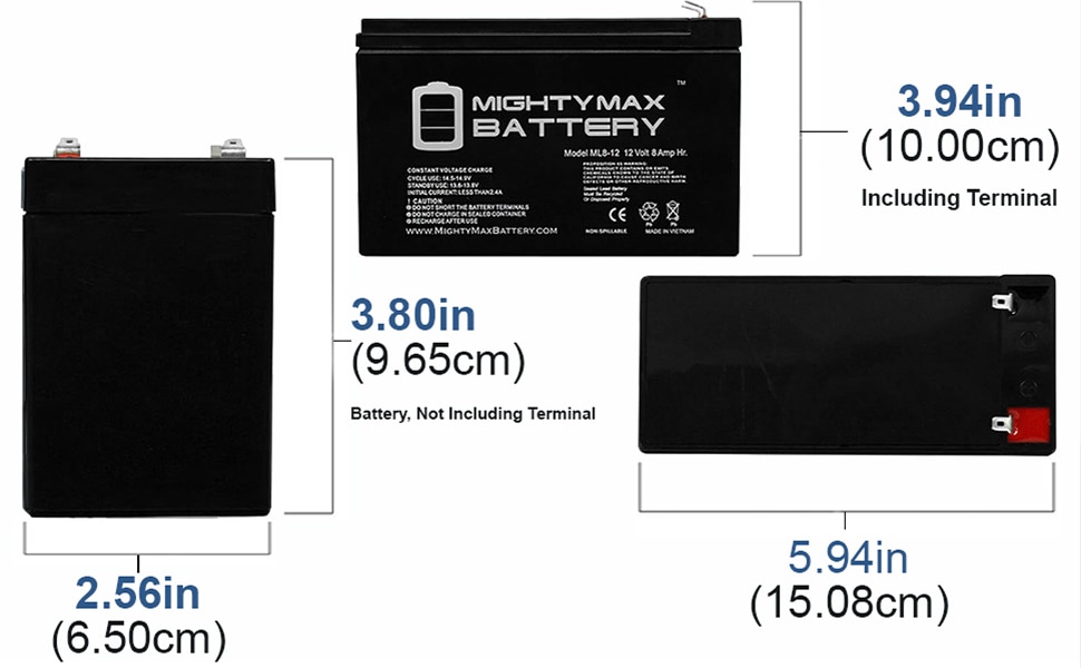 MIGHTY MAX BATTERY 12-Volt 8Ah SLA Replacement Battery for APC RBC27-8 ...