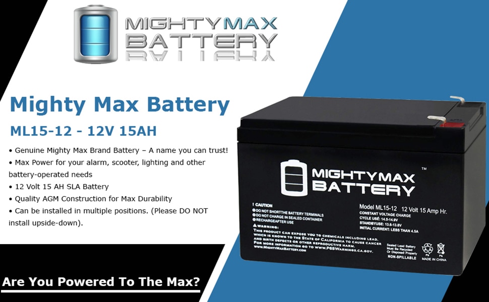 MIGHTY MAX BATTERY 12-Volt 15AH Battery Replaces Parmak Solar Pak 12 ...
