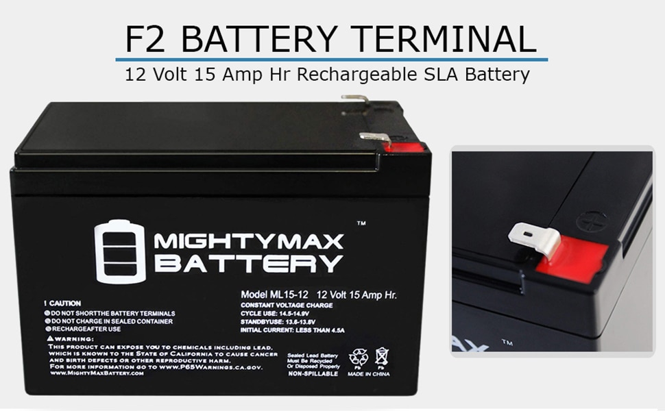 MIGHTY MAX BATTERY 12-Volt 15AH F2 Battery Replacement for Enduring ...