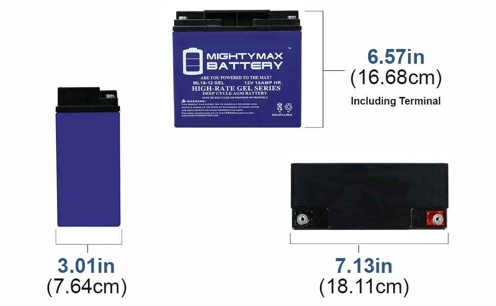 MIGHTY MAX BATTERY 12V 18AH GEL Replacement Battery for Champion ...
