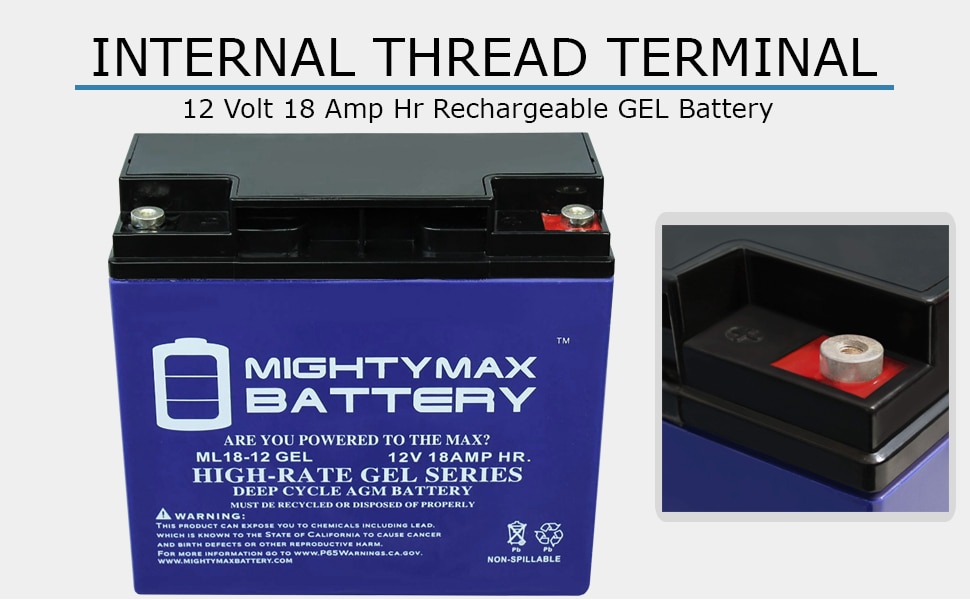 MIGHTY MAX BATTERY 12V 18AH GEL Replacement Battery for Champion ...