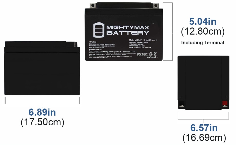 MIGHTY MAX BATTERY ML26-12 12-Volt 26AH Replacement for POWER-SONIC PS ...