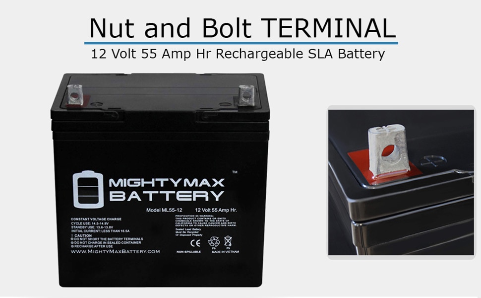 MIGHTY MAX BATTERY 12-Volt 55Ah SLA Battery for Golden Technology ...