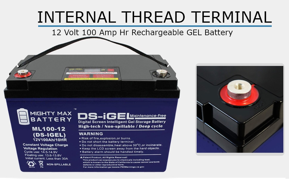 MIGHTY MAX BATTERY 12V 100AH GEL Replacement Battery for Deka 8G31 ...