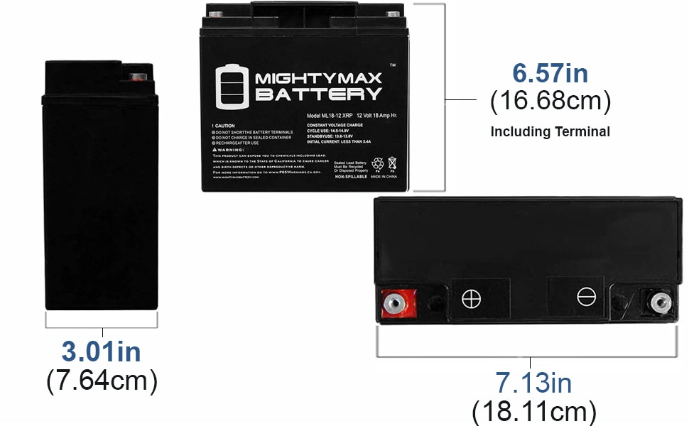 MIGHTY MAX BATTERY 12-Volt 18AH SLA Replacement Battery for Alien Bees ...