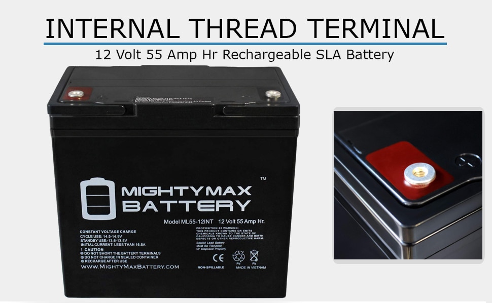 MIGHTY MAX BATTERY 12-Volt 55 Ah Rechargeable Sealed Lead Acid (SLA ...