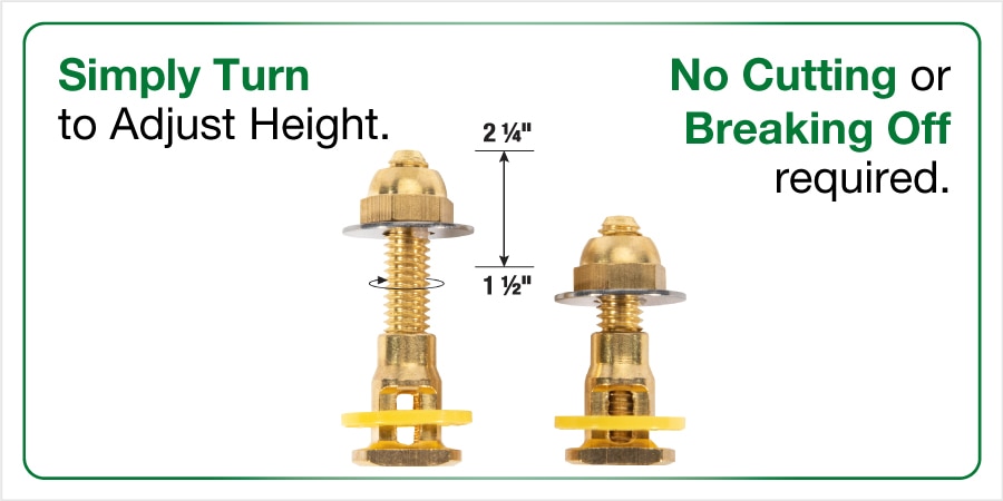 Fluidmaster SetFast 5/16 in. x 2-1/4 in. No Cut Brass Closet Toilet ...